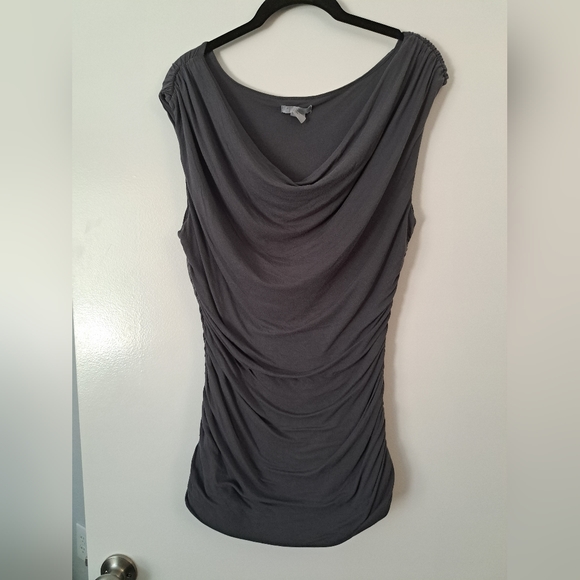 H&M | Tops | Hm Grey Cowl Neck Top With Runched Sides | Poshmark